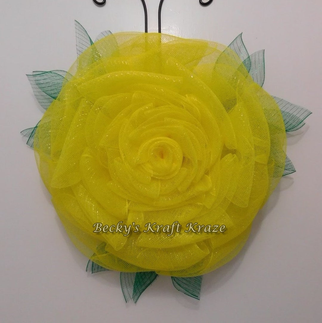 Unique Deco Mesh Rose Flower Wreath for Spring Summer or - Etsy UK
