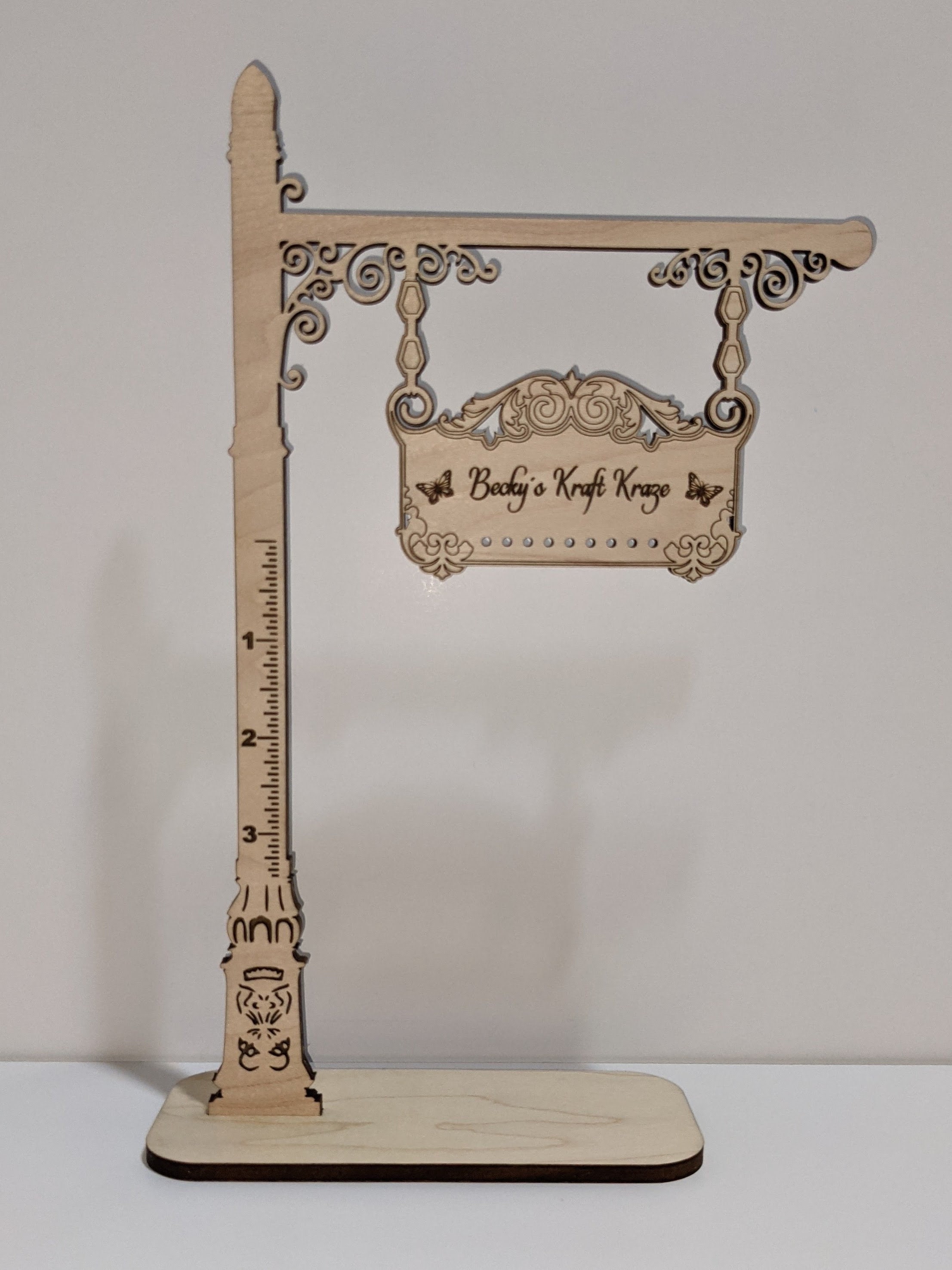 Laser Engraved and Cut Earring Photo Prop Display Stand, Vintage Sign ...