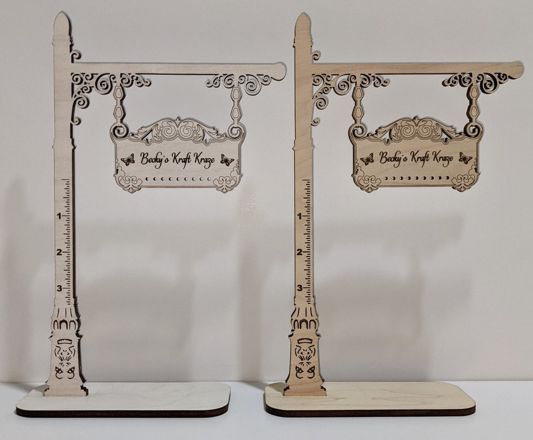 Laser Engraved and Cut Earring Photo Prop Display Stand, Vintage Sign ...