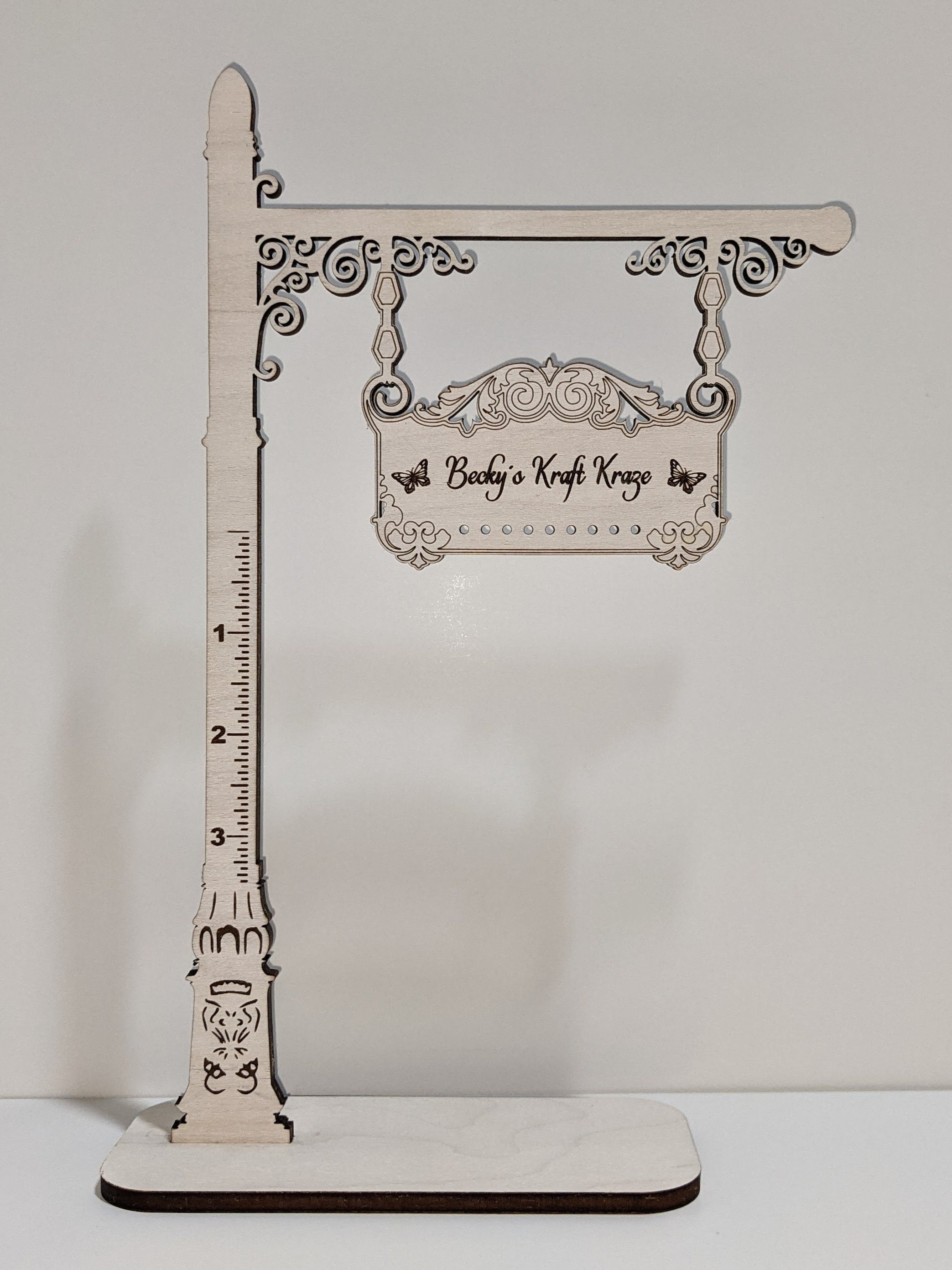 Laser Engraved and Cut Earring Photo Prop Display Stand, Vintage Sign ...