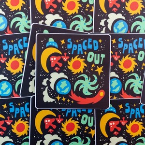 SPACED OUT // Waterproof Vinyl Sticker // Laptop, Water Bottle, Ipad ...