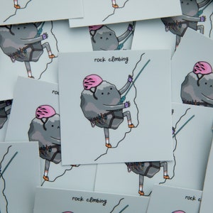 Rock Climbing // Waterproof Vinyl Sticker // Water Bottle, Laptop ...