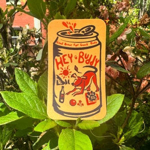 HEY BUDDY Beer // Weatherproof Vinyl DOG Sticker // Water Bottle ...