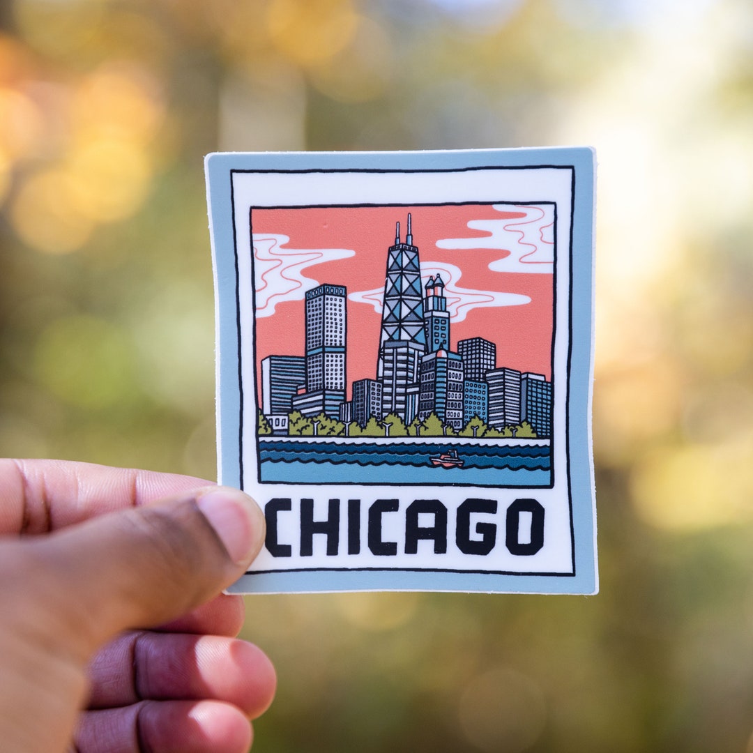 A CHICAGO Picture // Weatherproof Vinyl Sticker // 3.41" - Skyline ...