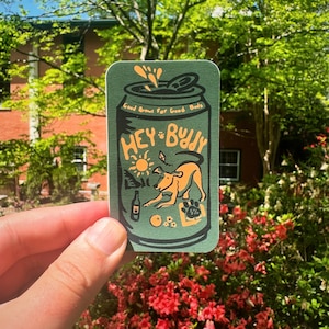 HEY BUDDY Beer // Weatherproof Vinyl DOG Sticker // Water Bottle ...