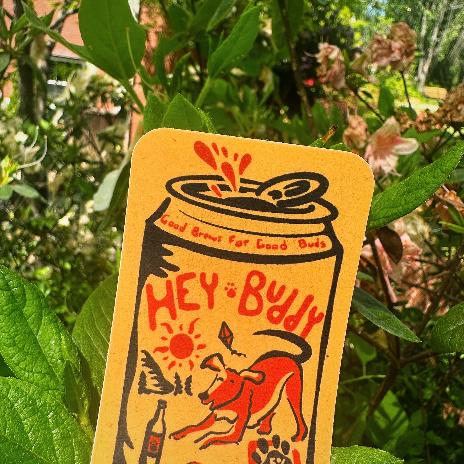 HEY BUDDY Beer // Weatherproof Vinyl DOG Sticker // Water Bottle ...
