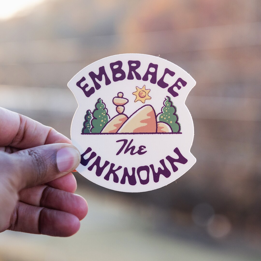 EMBRACE the UNKNOWN // Waterproof Vinyl Nature Sticker // Water Bottle ...