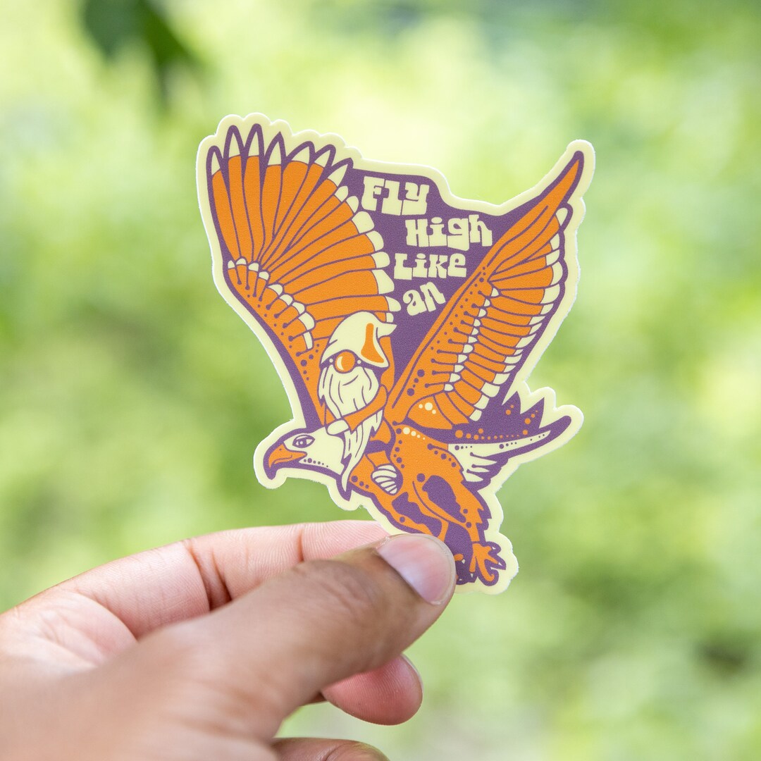 FLY HIGH (like an Eagle GNOME) // Weatherproof Vinyl Sticker // Water ...