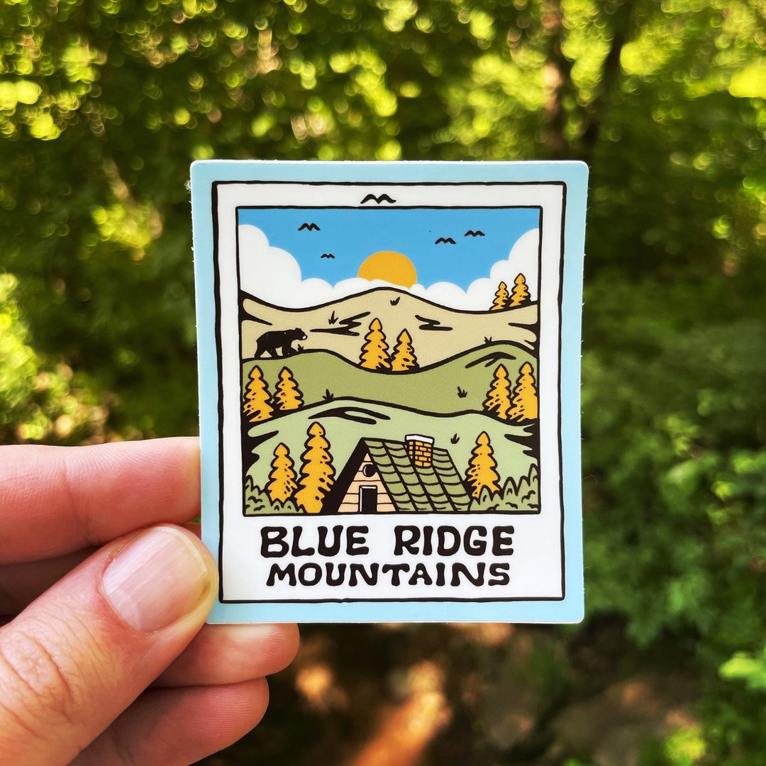 A BLUE RIDGE DAY Picture // Weatherproof Vinyl Sticker // Mountains ...