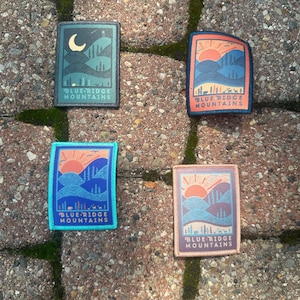 BLUE RIDGE MOUNTAINS 4 Patch Pack // Iron-on // Day & Night Ridge ...