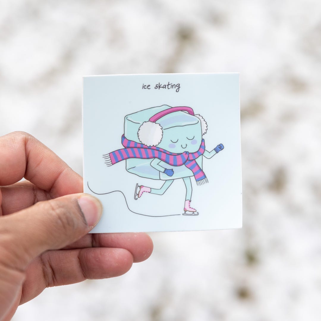 ICE SKATING // Weatherproof Vinyl Sticker // Water Bottle, Laptop, Gift ...