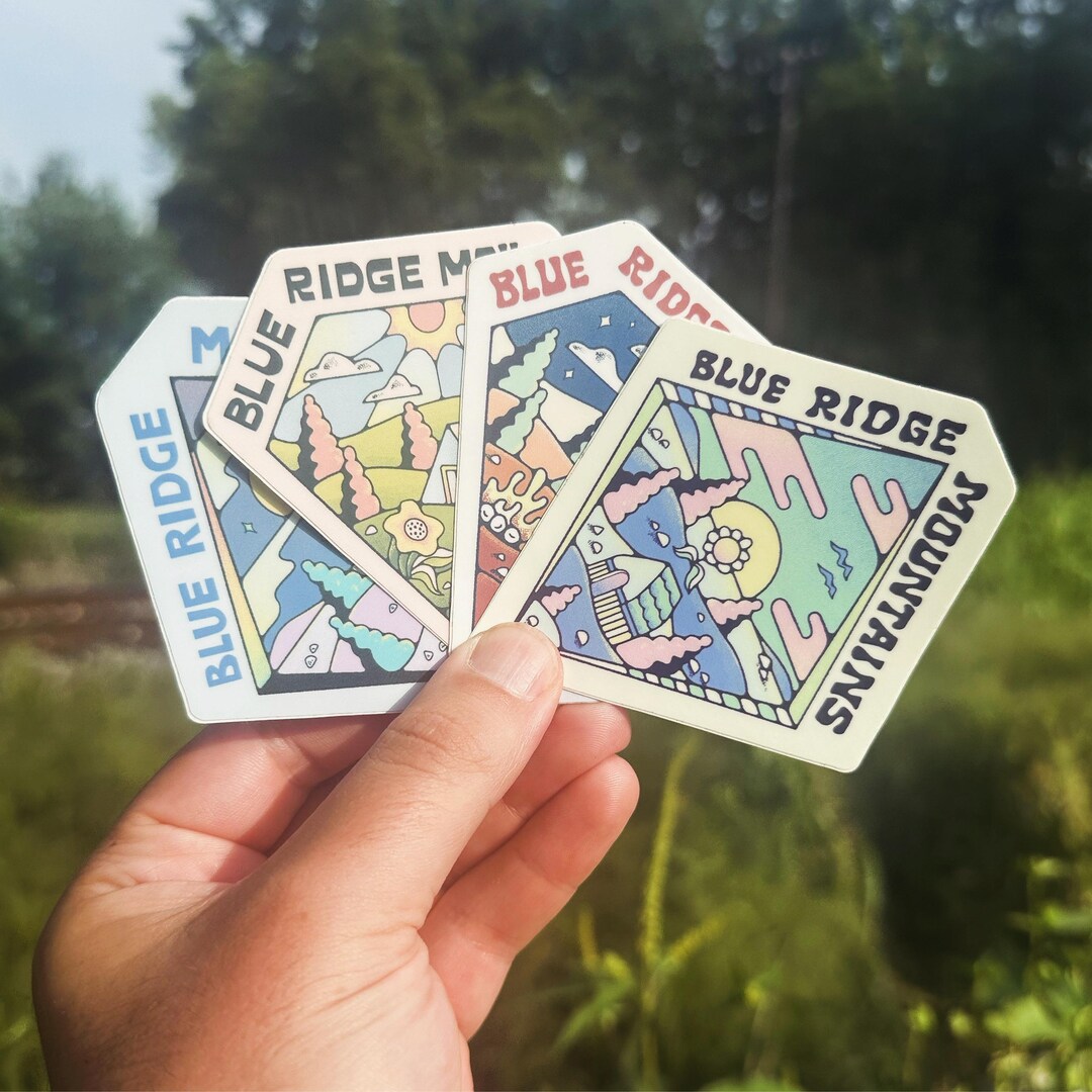 BLUE RIDGE DIAMOND 4 Pack // Weatherproof Vinyl Stickers // Water ...