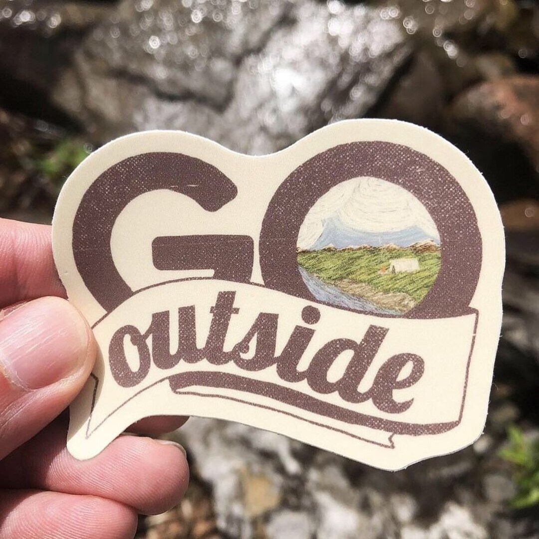 GO OUTSIDE // Weatherproof Vinyl Nature Sticker - Etsy