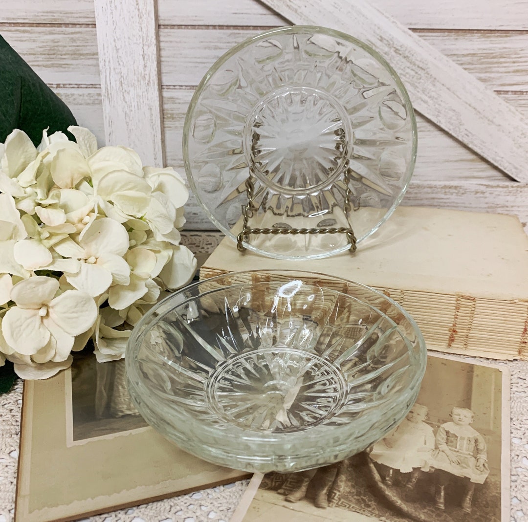 Glass Fruit Bowls, Set of 3 Vintage 5-1/2" Princess House Regency Clear ...