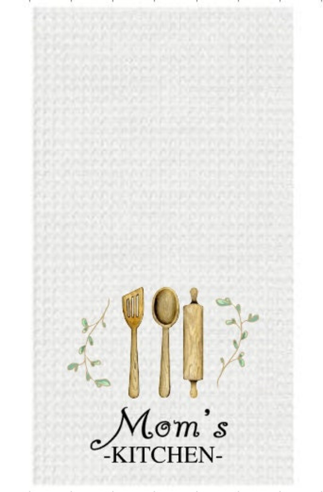 Personalized Watercolor Utensils Waffle Towel, Kitchen Décor, Farmhouse ...