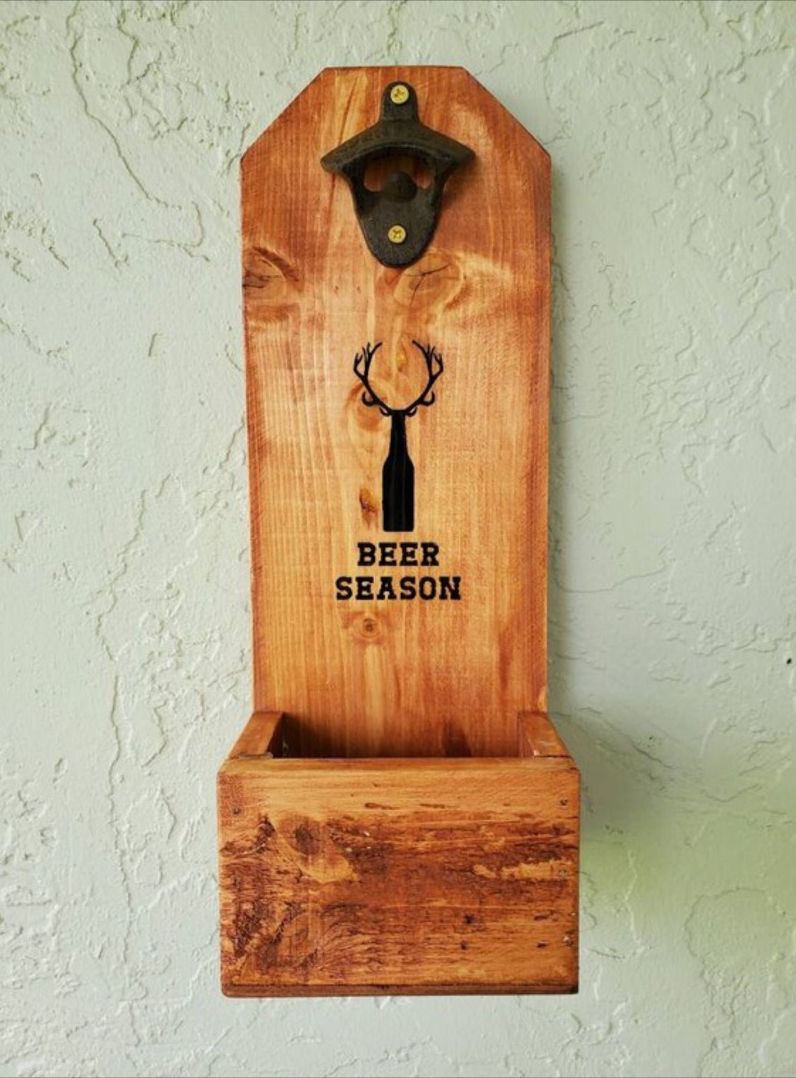 BEER SEASON Beer Bottle Opener and Cap Catcher Rustic - Etsy