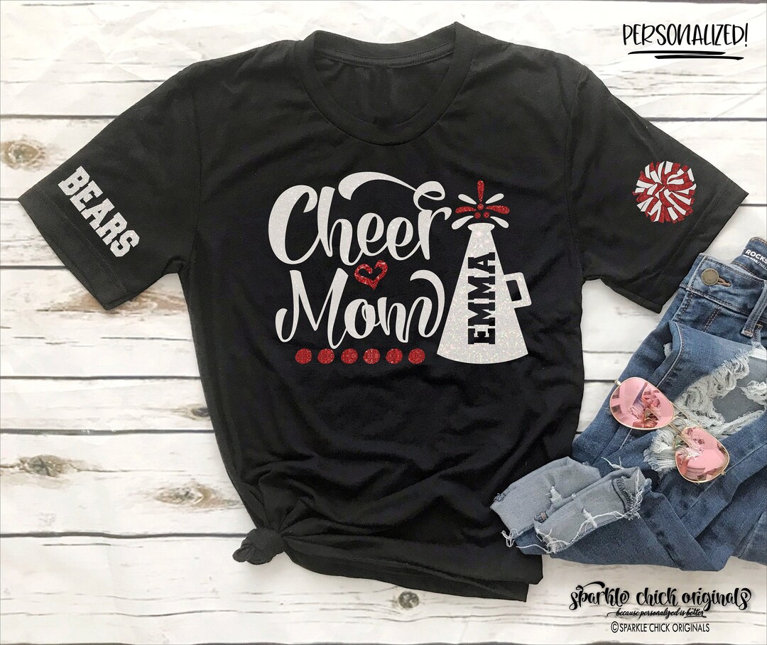Personalized Cheer Mom Shirt With Custom Megaphone and Team Name on ...