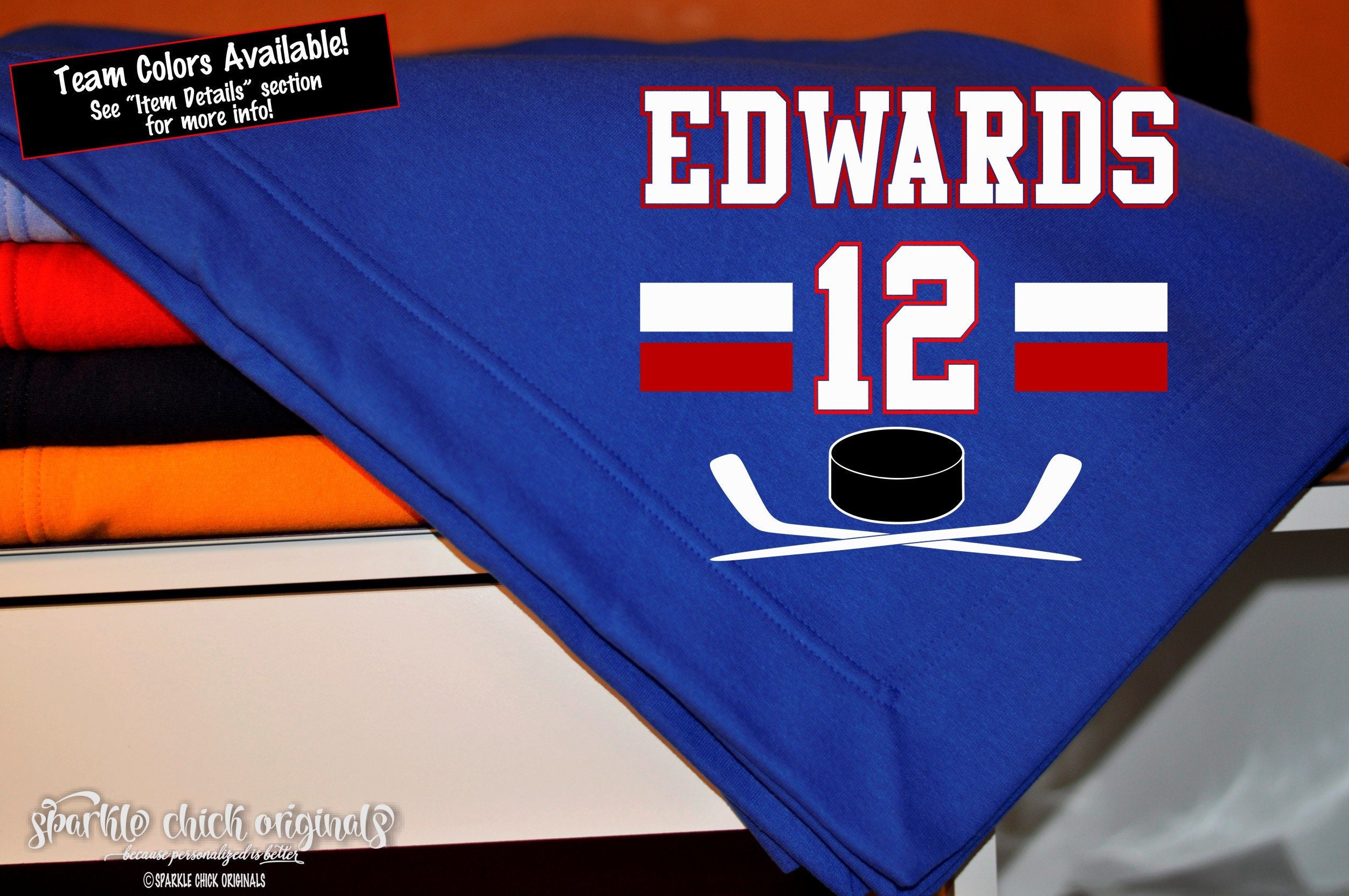 HOCKEY Player Blanket Hockey Gift Hockey Name Blanket | Etsy