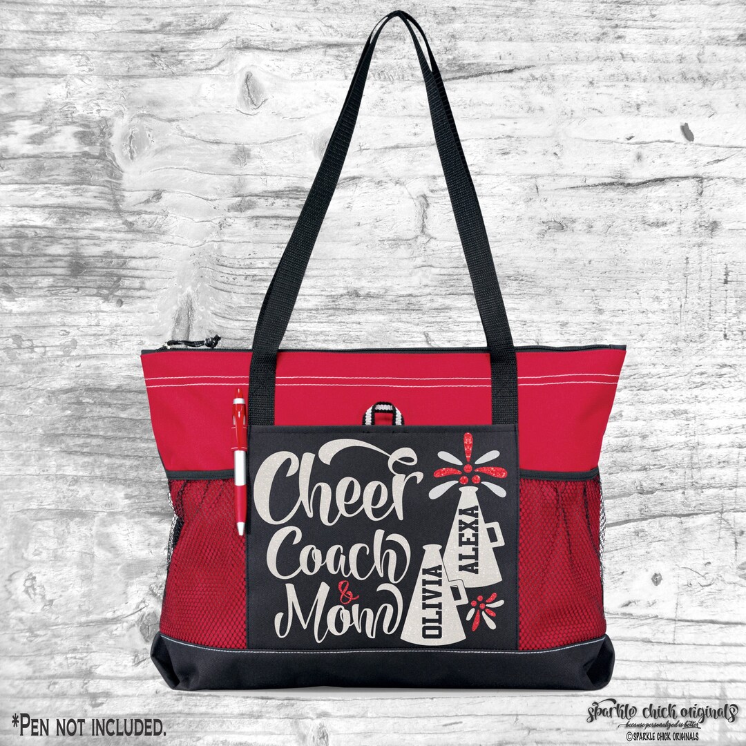 Custom Cheer Coach and Mom Tote With Two Personalized Megaphones ...