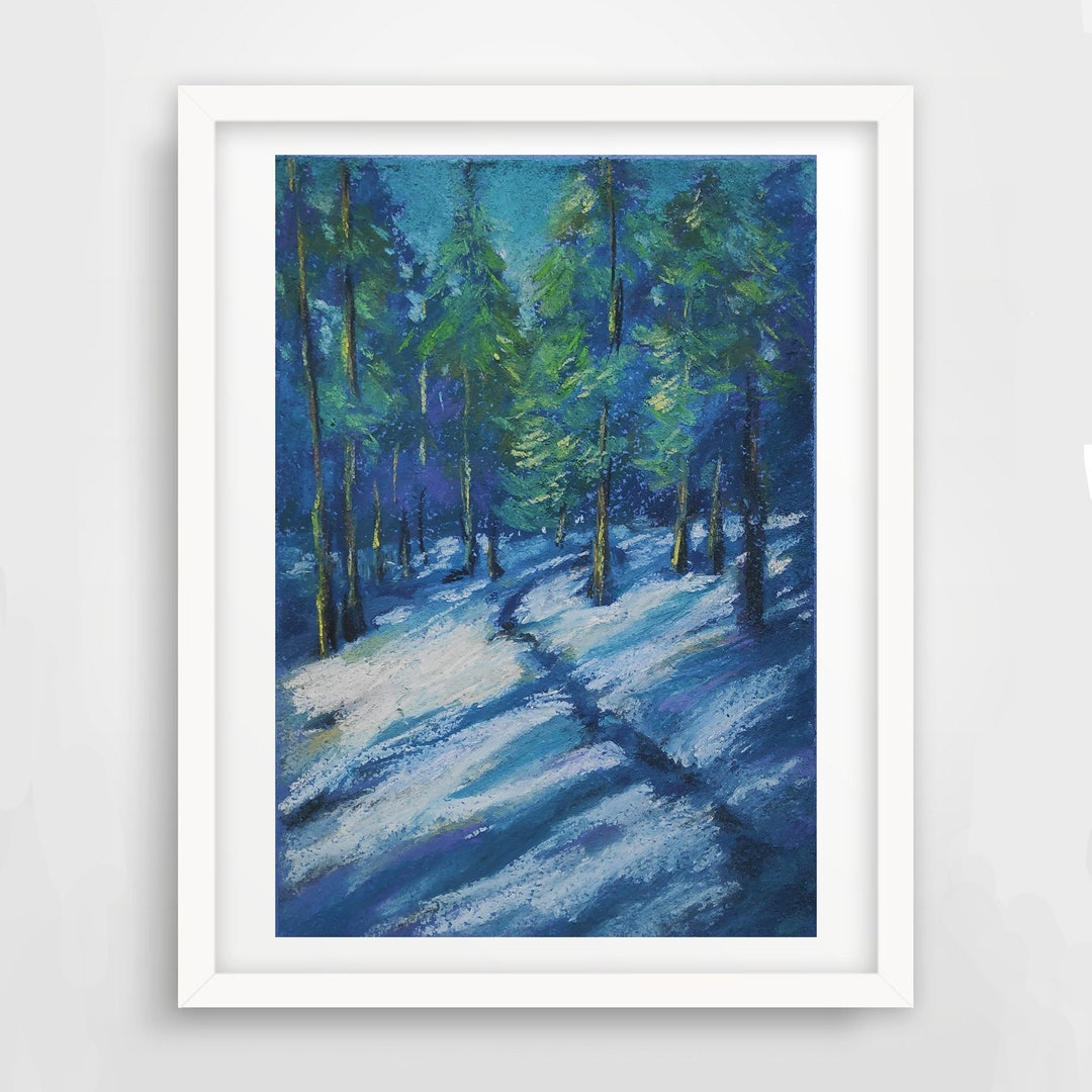 Soft Pastel Painting "path in the Woods", Original Painting, Pastel ...