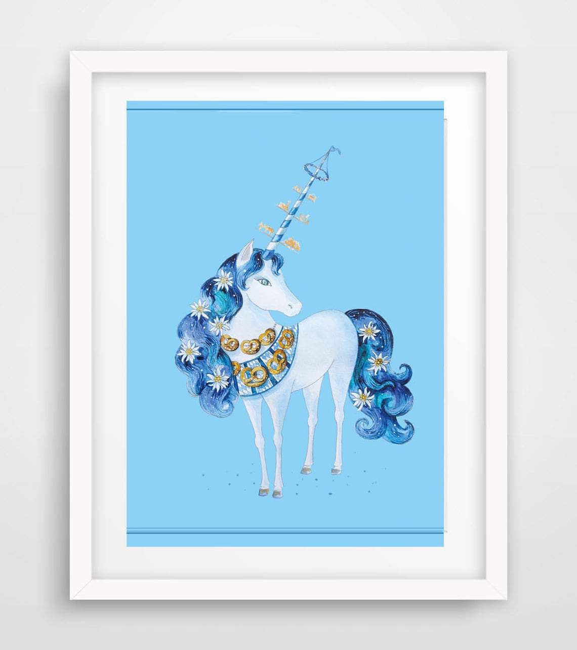 Bavarian Unicorn Art Print, UNFRAMED, Unicorn Poster, Unicorn ...