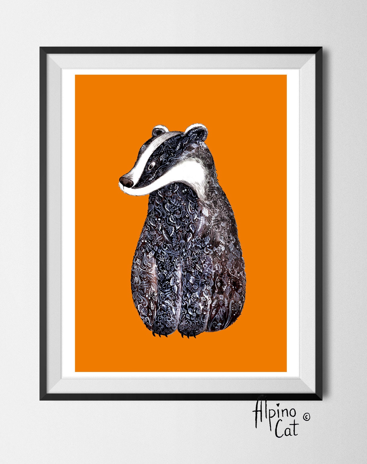 Badger Art Print Art Print Unframed Badger Poster Wall Art - Etsy