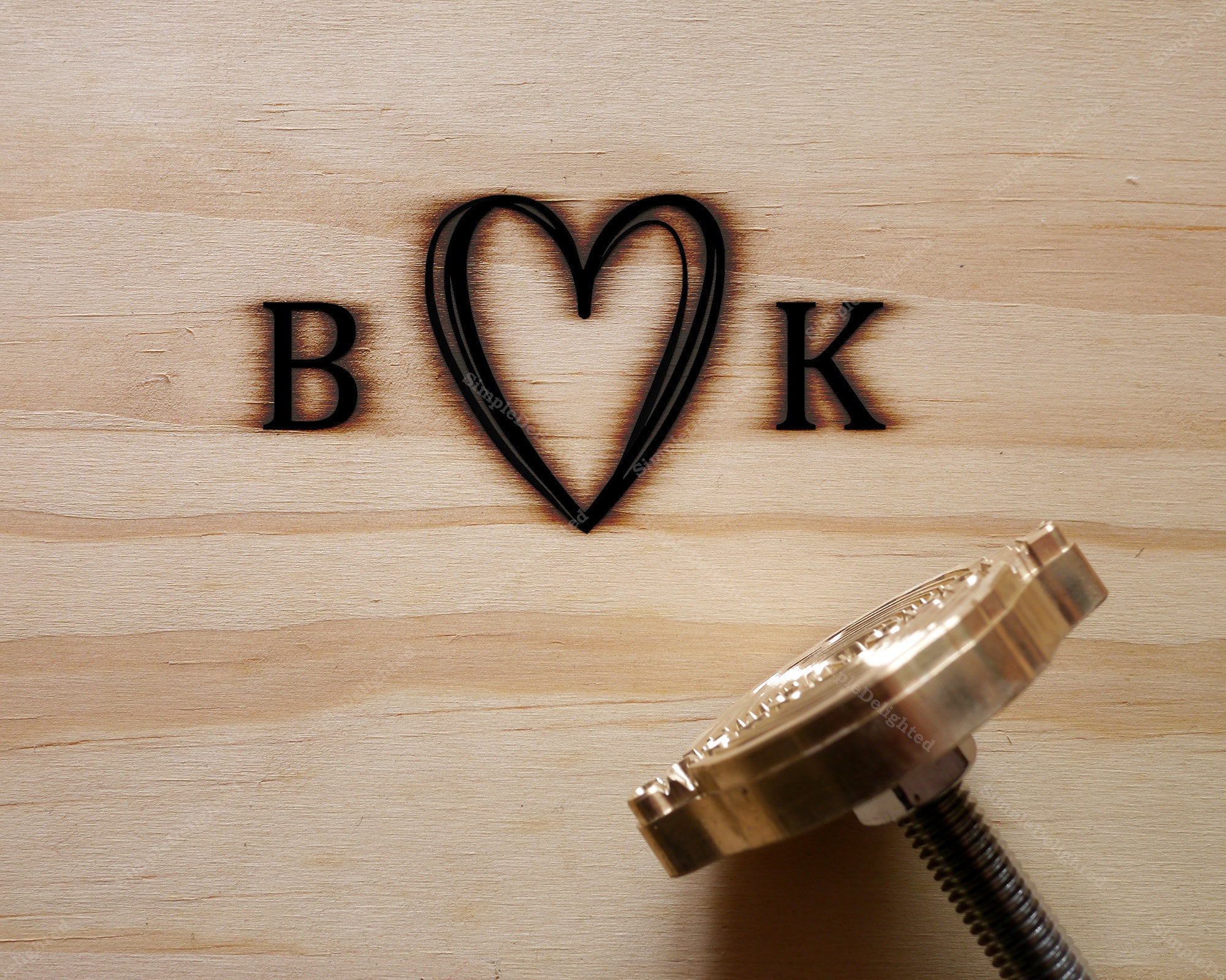 Custom initials with Heart Branding iron Custom Wedding | Etsy
