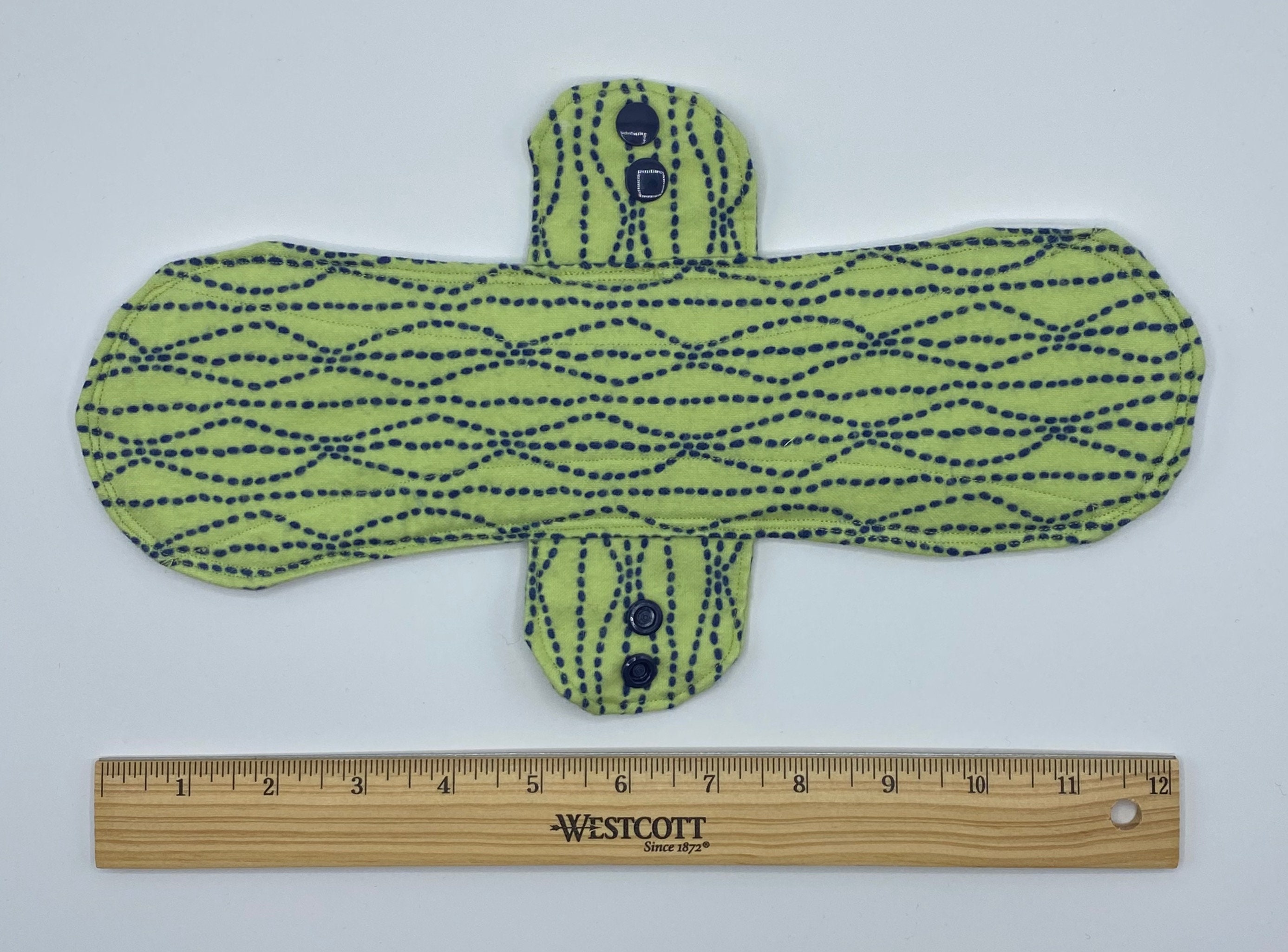 12" Single Layer Incontinence Pad Blue Pebbles on Green - Etsy