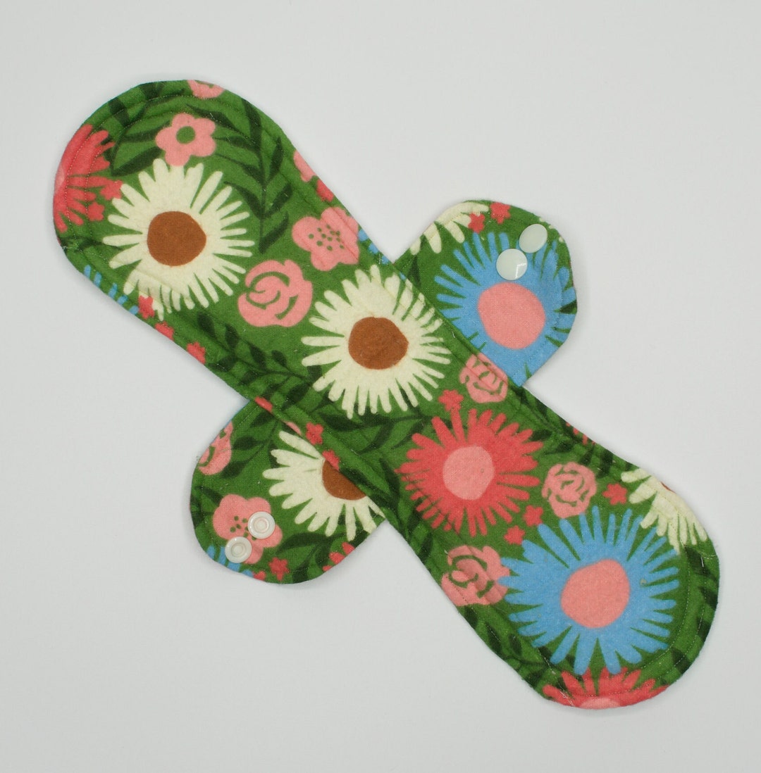 12" Double Layer Incontinence Pad Cream Floral - Etsy