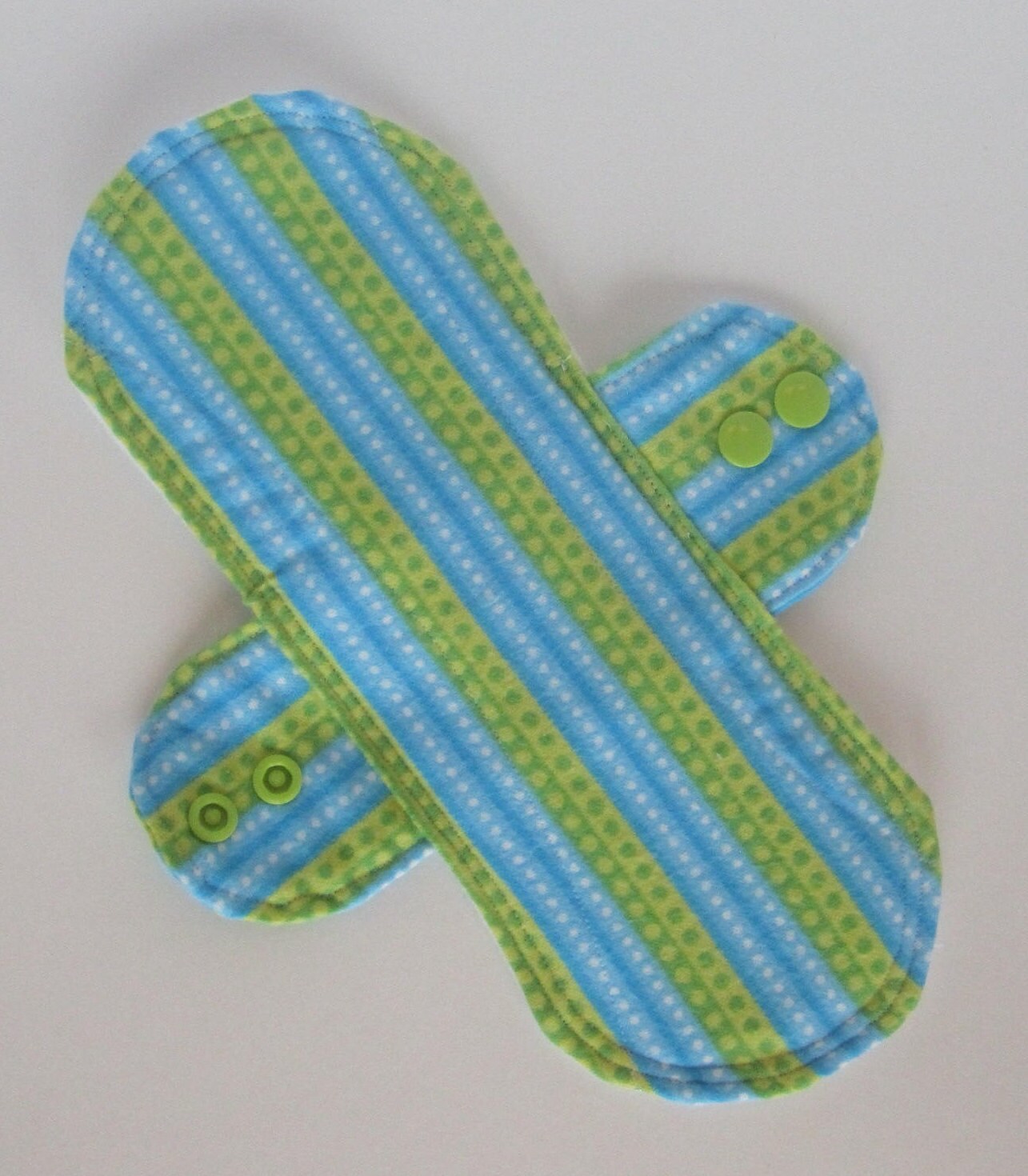 9" Double Layer Incontinence Pad Lemon, Lime and Aqua Stripes and Dots ...