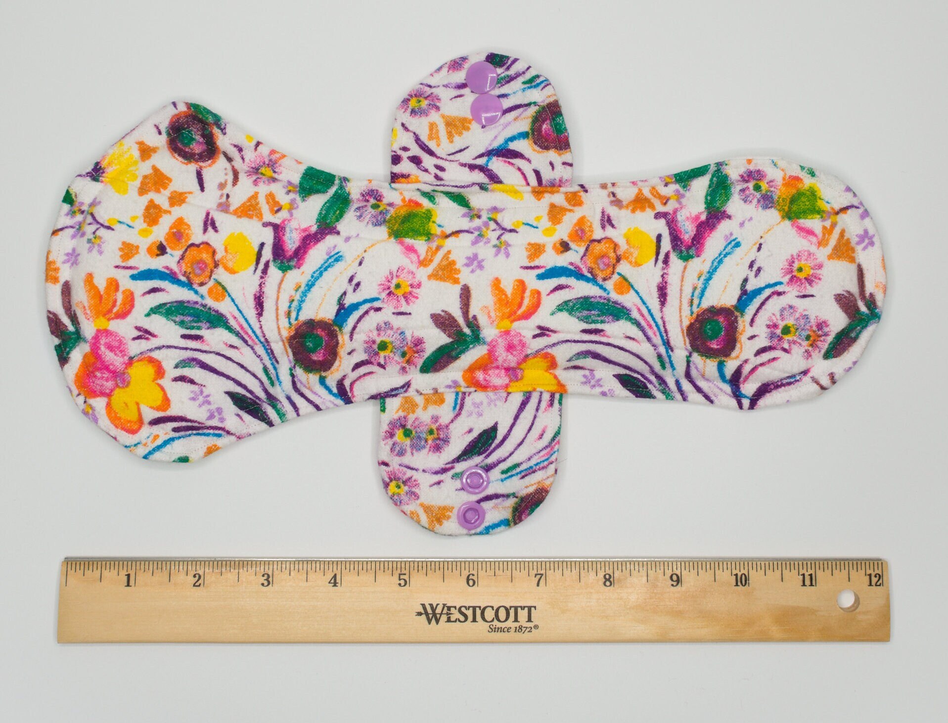 12" Double Layer Incontinence Pad With Enhanced Front Floral Swirl - Etsy