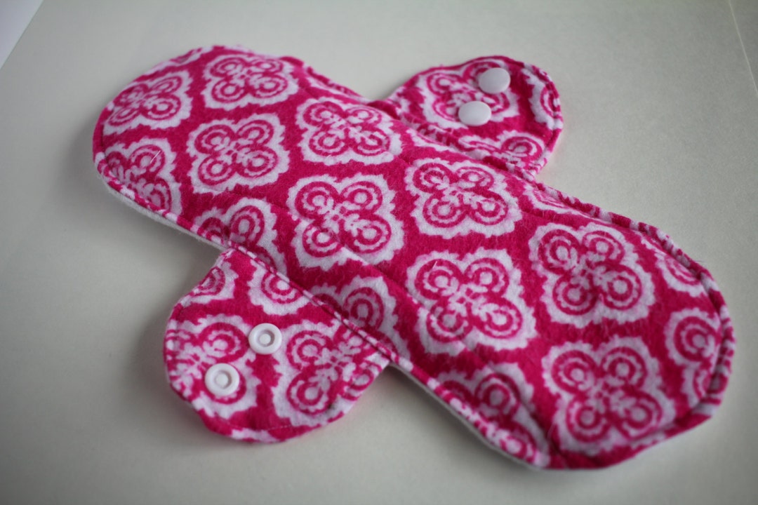 9 Single Layer Incontinence Pad Deep Pink Tile Motif - Etsy