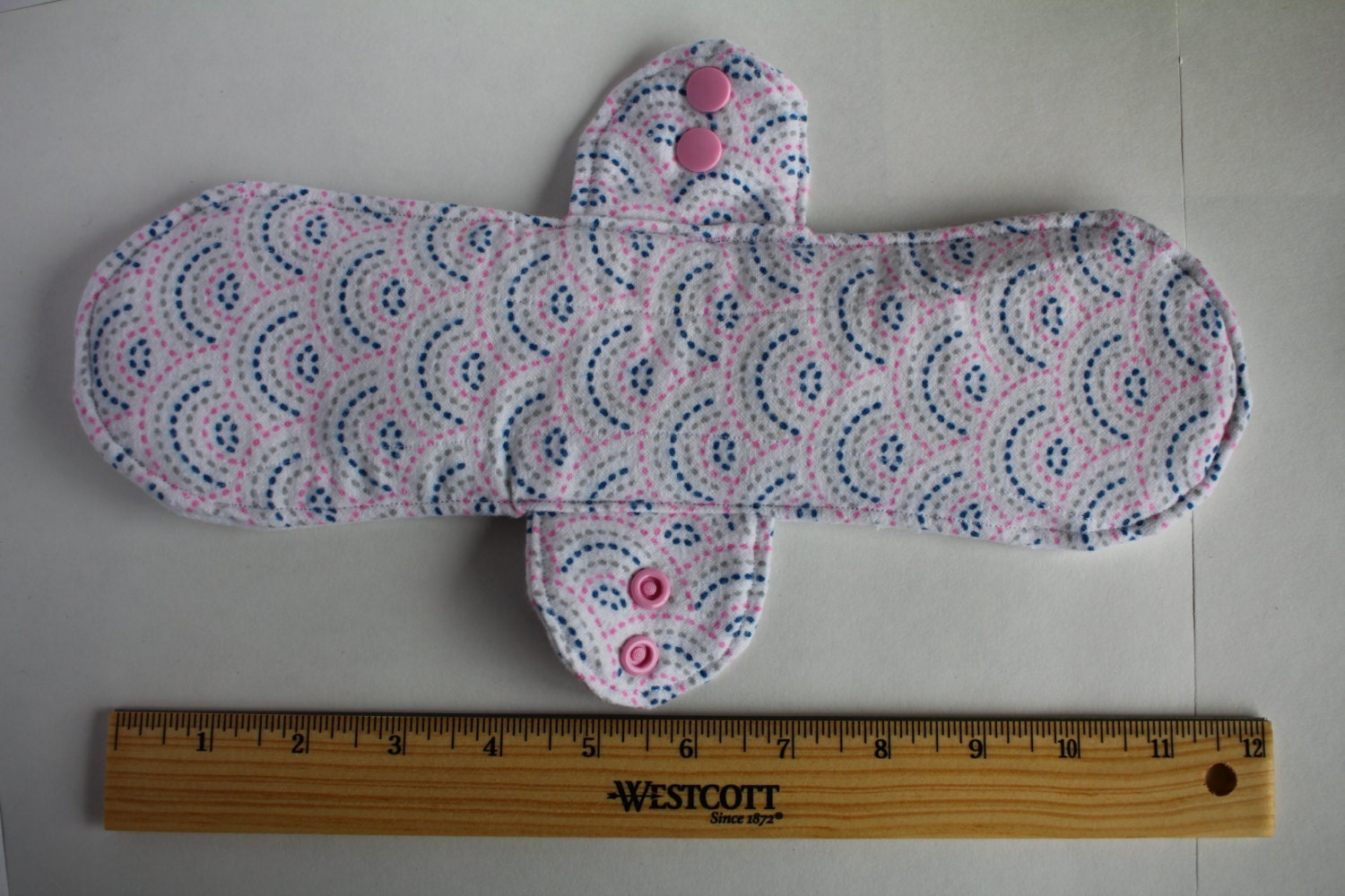 12 Double Layer Incontinence Pad Running Stitch Motif in Pink, Gray and ...