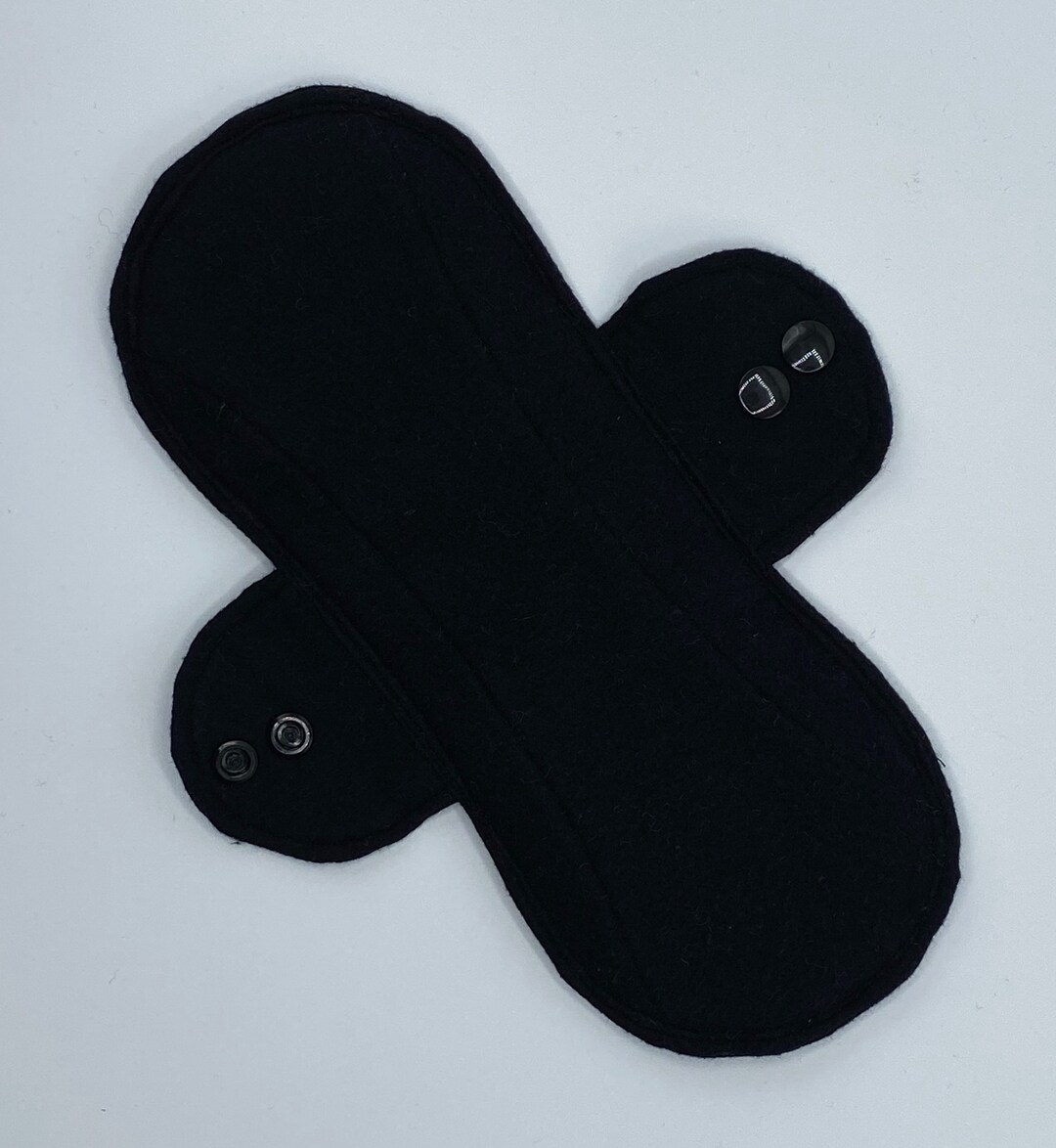 9" Double Layer Incontinence Pad All Black - Etsy
