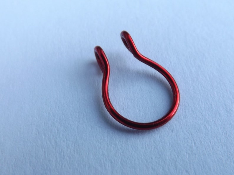 Set of 3 Fire Red Fake Septum Rings/clip on/Tarnish | Etsy