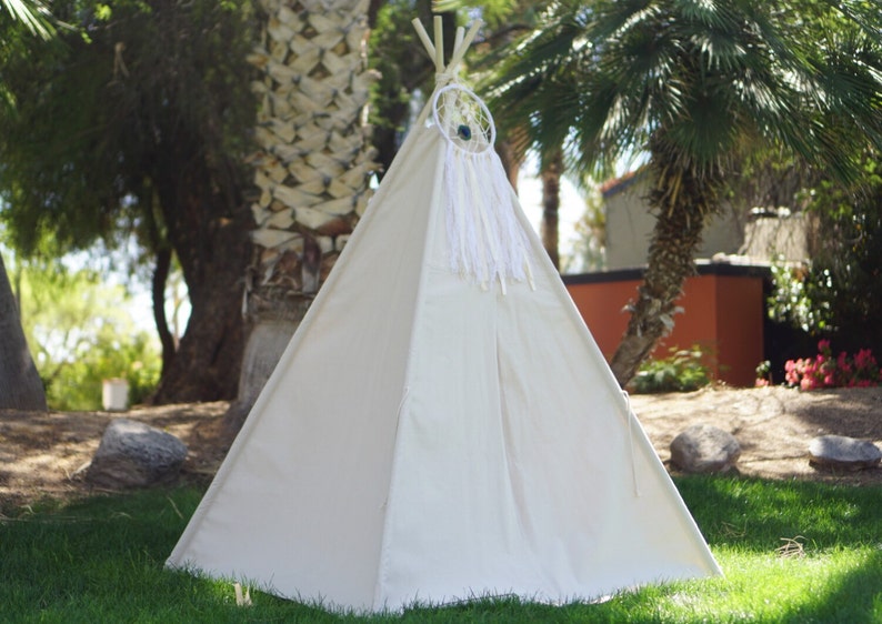 Teepee Plain With Window, Kids Teepee With Nature Canvas and ...