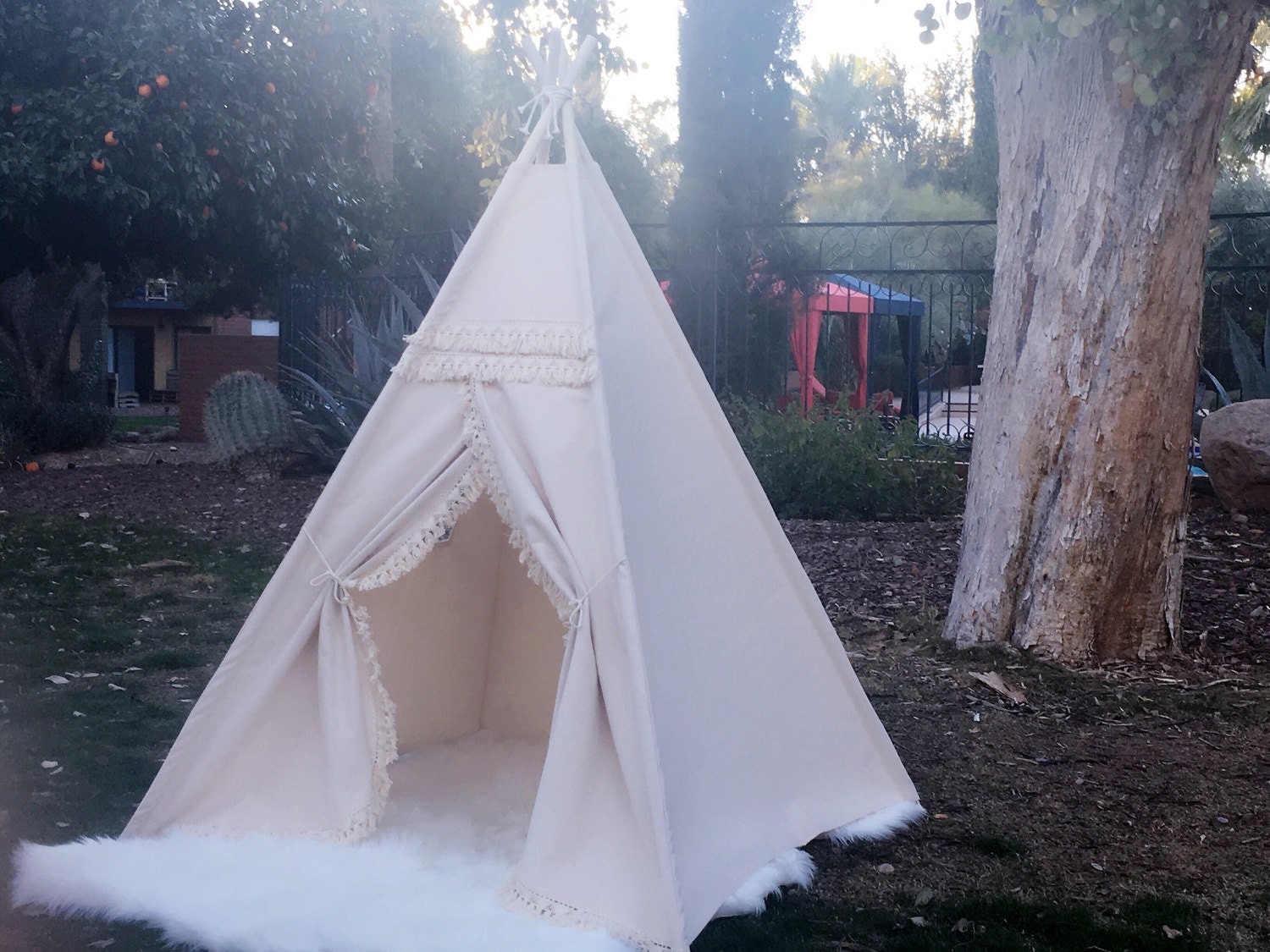 Boho teepee with window kids Teepee tipi Play tent wigwam | Etsy