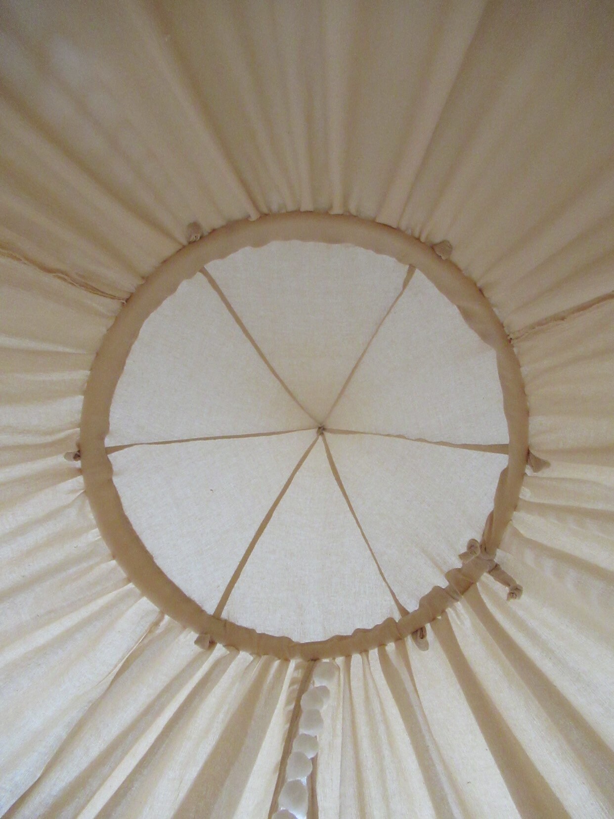 Pompom Play Canopy in Taupe Cotton / Hanging Tent/bed Canopy/ | Etsy