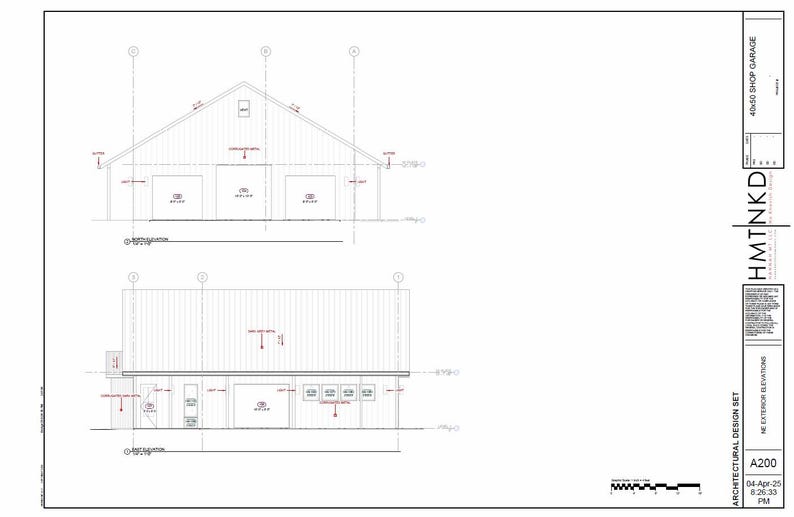 4-car Garage Plan With Loft: 40x52 Shop (PDF Download) - Etsy