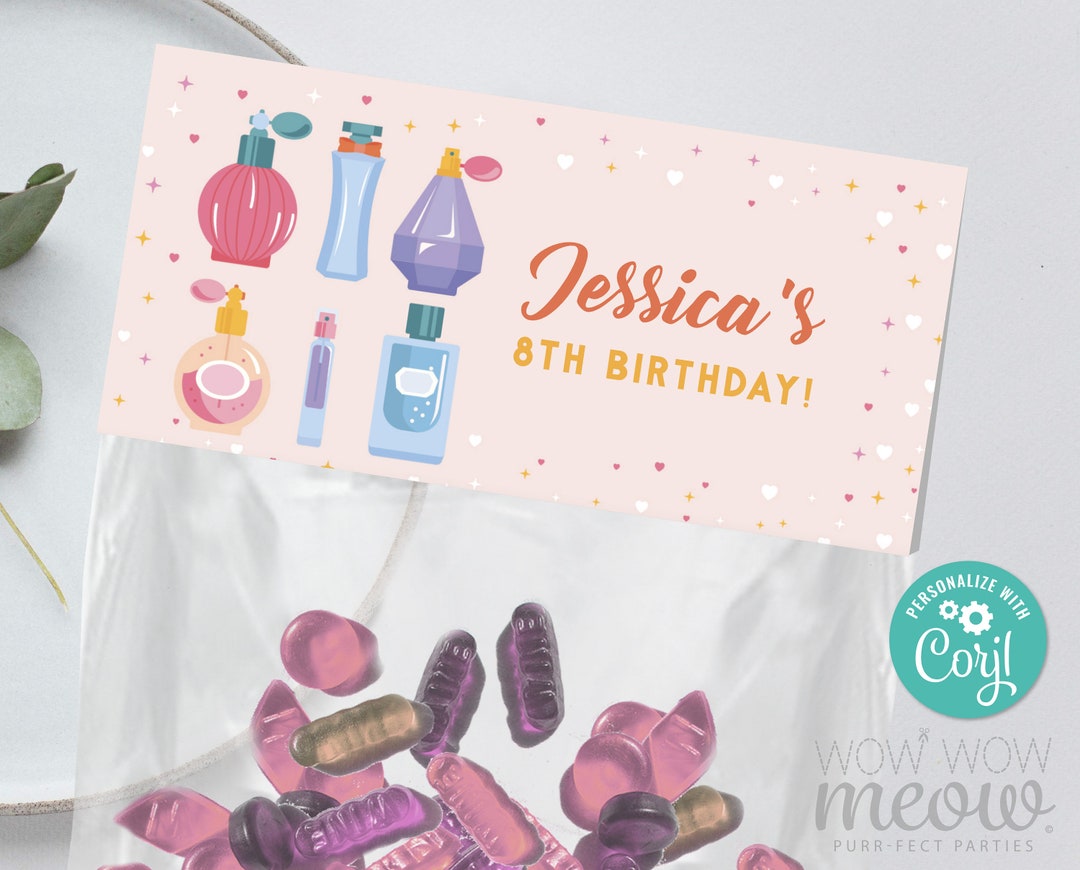 Perfume Making Birthday Treat Bag Headers Party Fragrance Toppers ...
