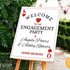 Engagement Playing Cards Editable Sign Welcome King Queen - Etsy