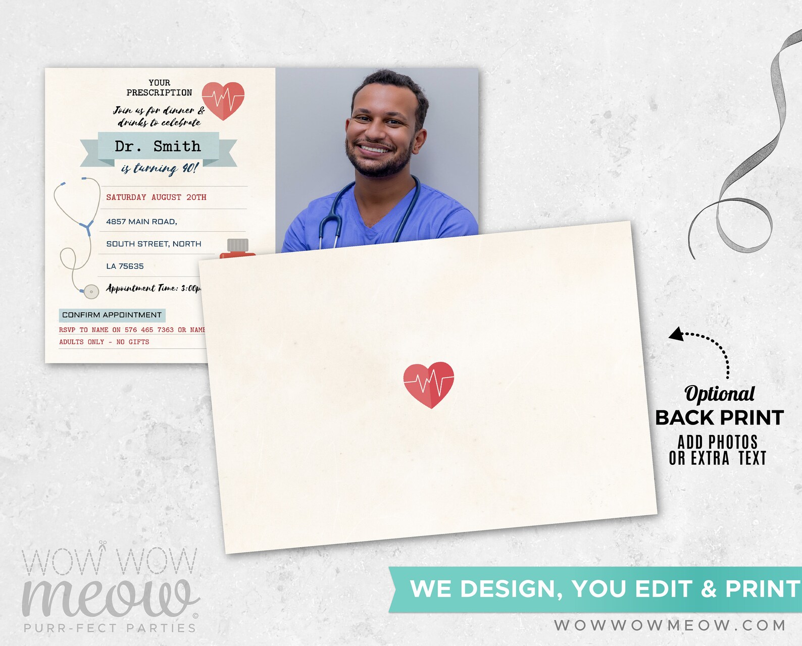Doctor Invitation Photo Prescription Invite Dr. Birthday Party INSTANT ...