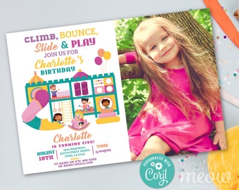 Playground Birthday Invitation Run Slide Climb and Play 4th - Etsy