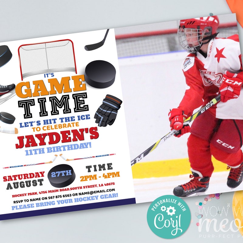 Hockey Invitations - Etsy