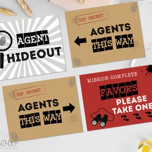 Spy Party Signs Detective Secret Agent Editable Posters Birthday 8.5 X ...