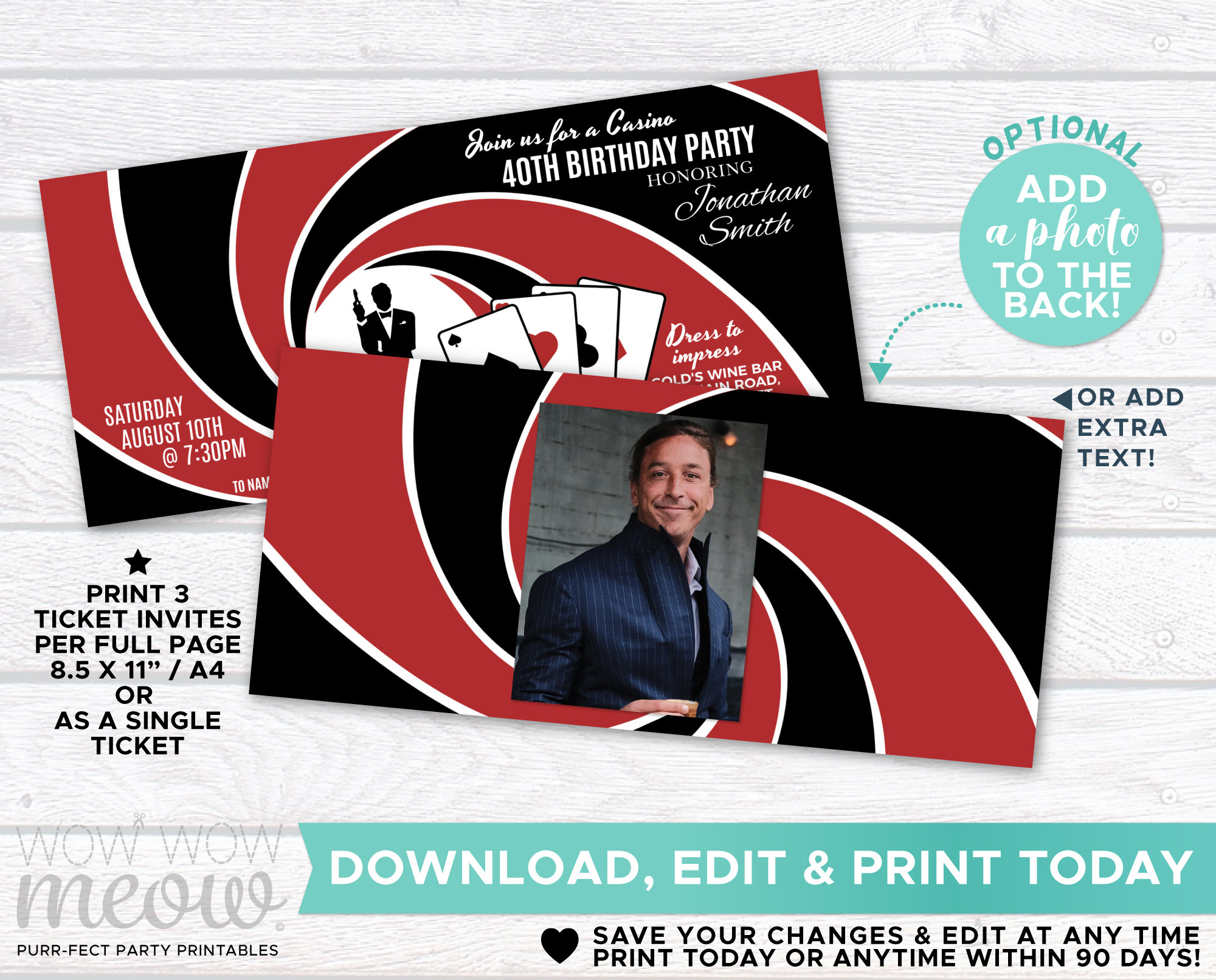Secret Agent Invite Spy Party INSTANT DOWNLOAD Detective Editable Bond ...