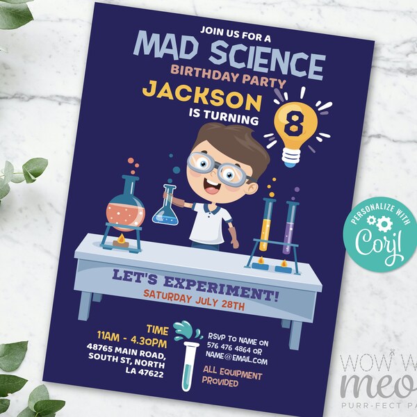 Science Invitation - Etsy