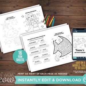 Activity Sheet Narwhal Puzzles Kids Mermaid Colouring Printable Under ...