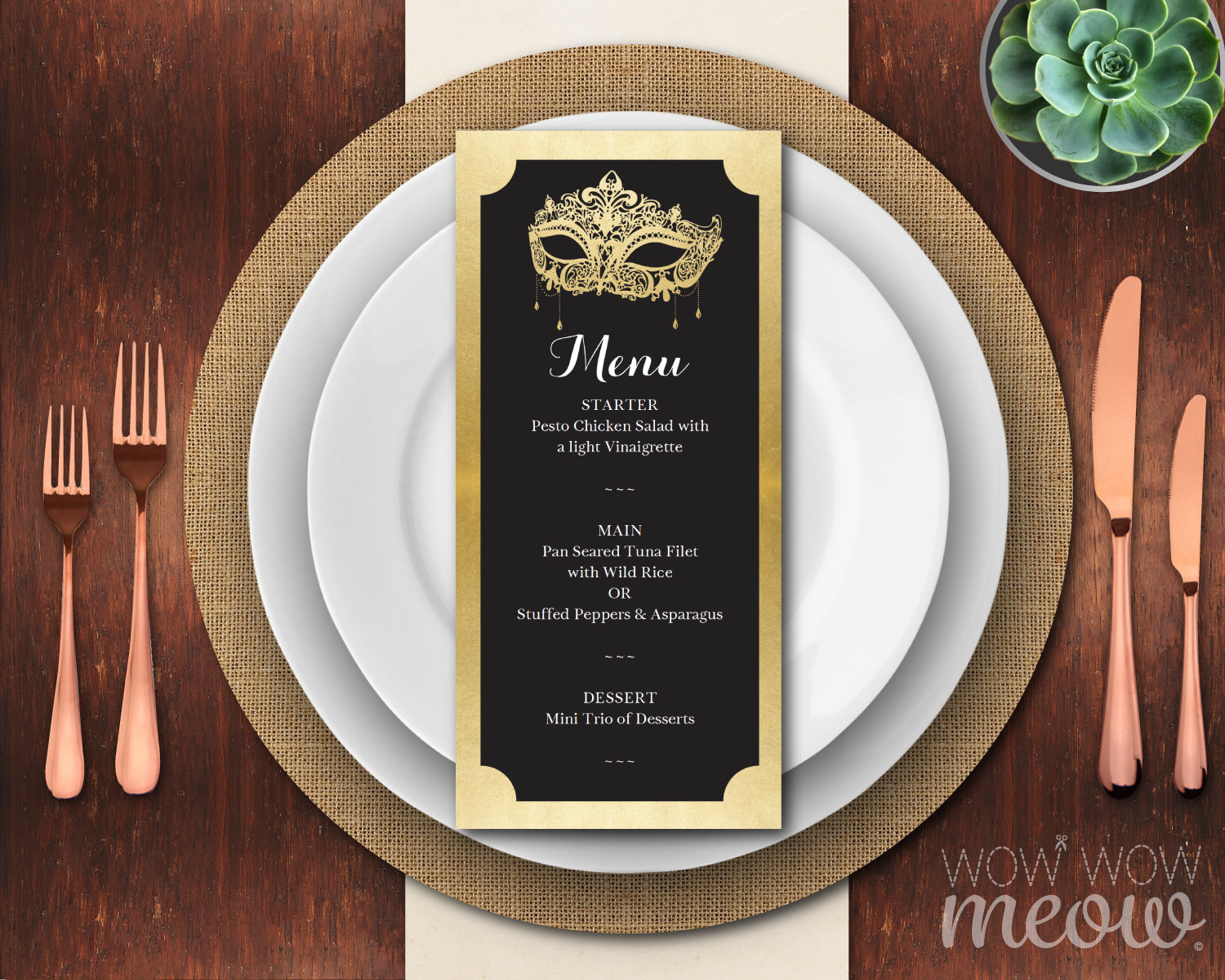 Menu Masquerade Dinner Template Wedding Gold Black INSTANT | Etsy