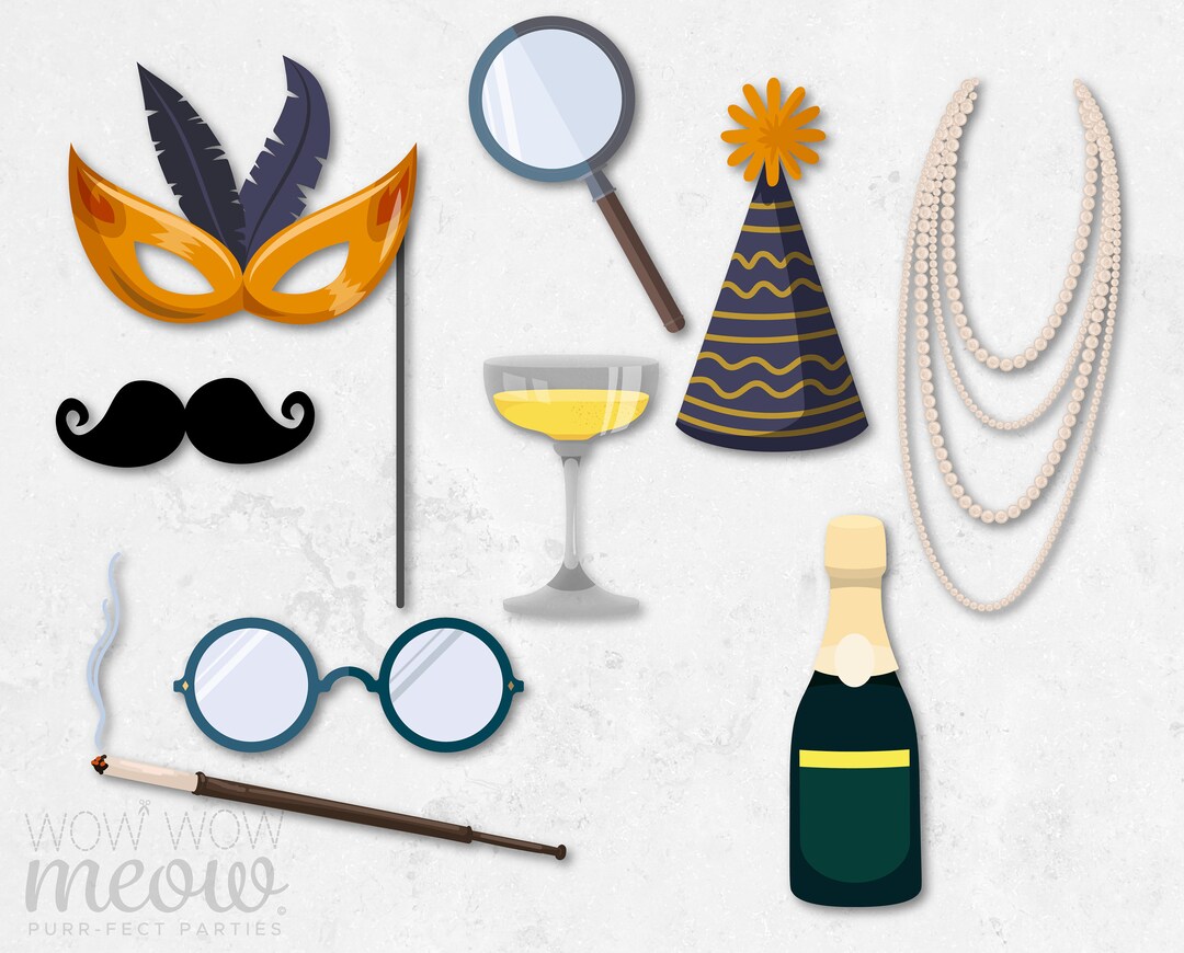 1920s Photo Booth Party Props Murder Mystery 42 Items Printable INSTANT ...